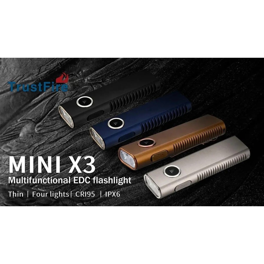 TrustFire Mini X3 Rechargeable Multifunctional EDC Flashlight ...