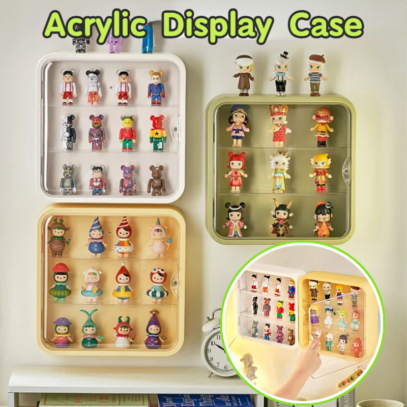 Acrylic Display Box Dust Proof Wall Mounted Showcase Display Case Doll ...