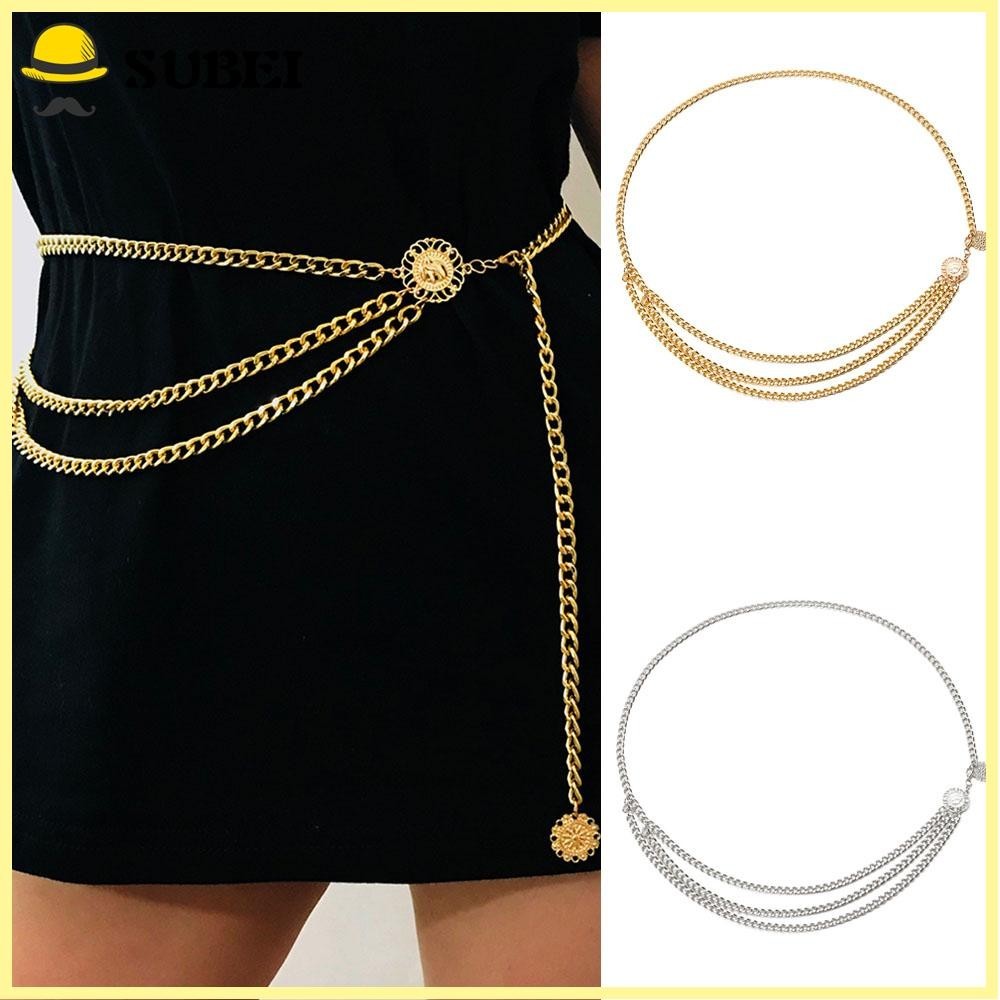 SUBEI1I Waist Pants Chain Rock Single Strands Big Ring Gothic Biker ...