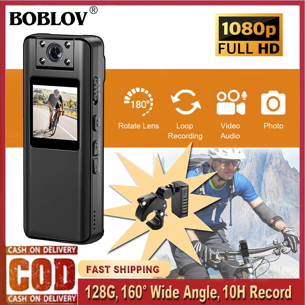 BOBLOV A22 Mini Video Camera with 180 Degree Rotatable Lens, 1080P ...