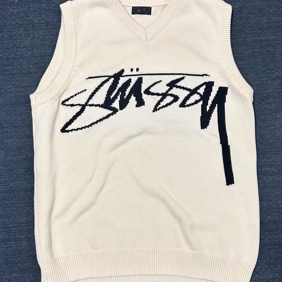 STU/24ss Knit Vest Women Men Vintage Sleeveless V Neck Tank | Shopee Philippines