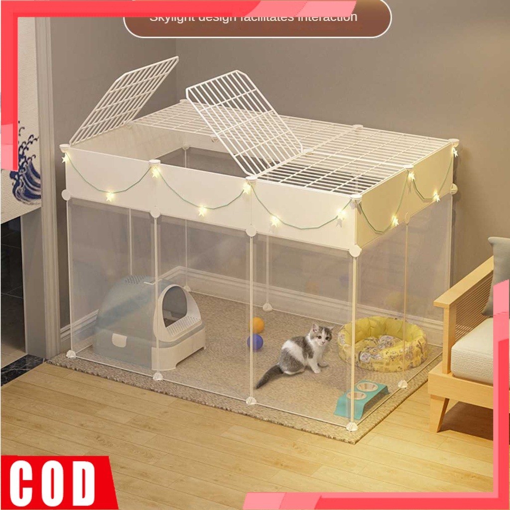 [COD] Cat fence cat cage household pet fence indoor transparent cat isolation cat baffle ...