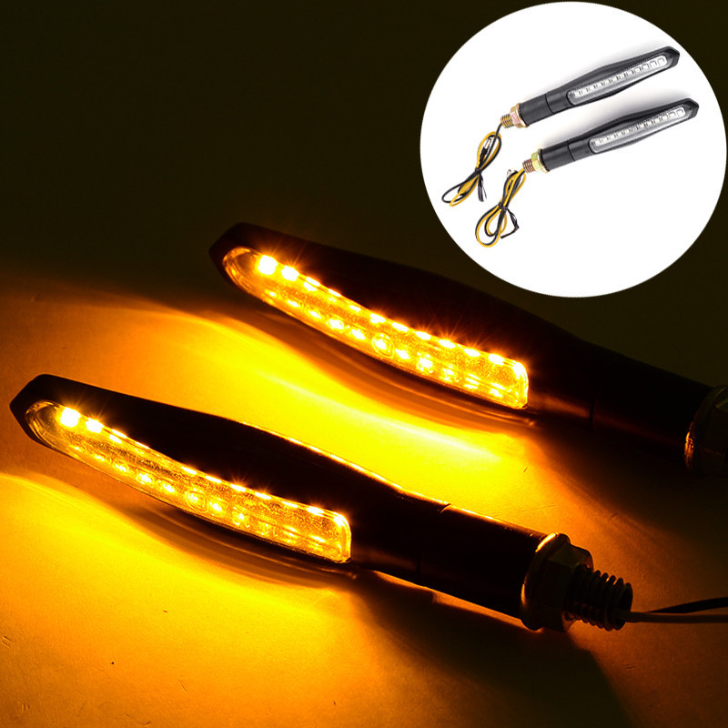 Pair Universal Motorcycle motocross Turn Signal Indicators Lights Amber ...