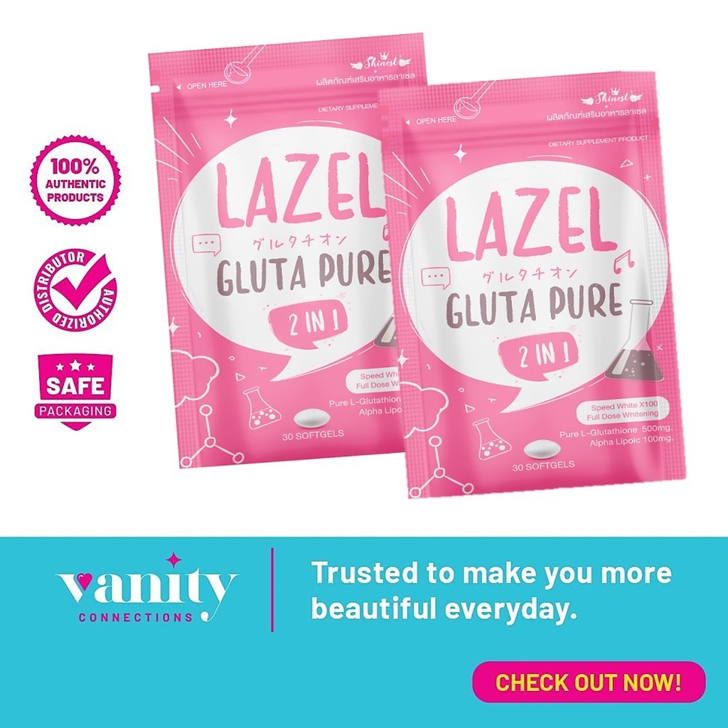 Lazel Gluta Pure 2in1 30 Softgels | Shopee Philippines
