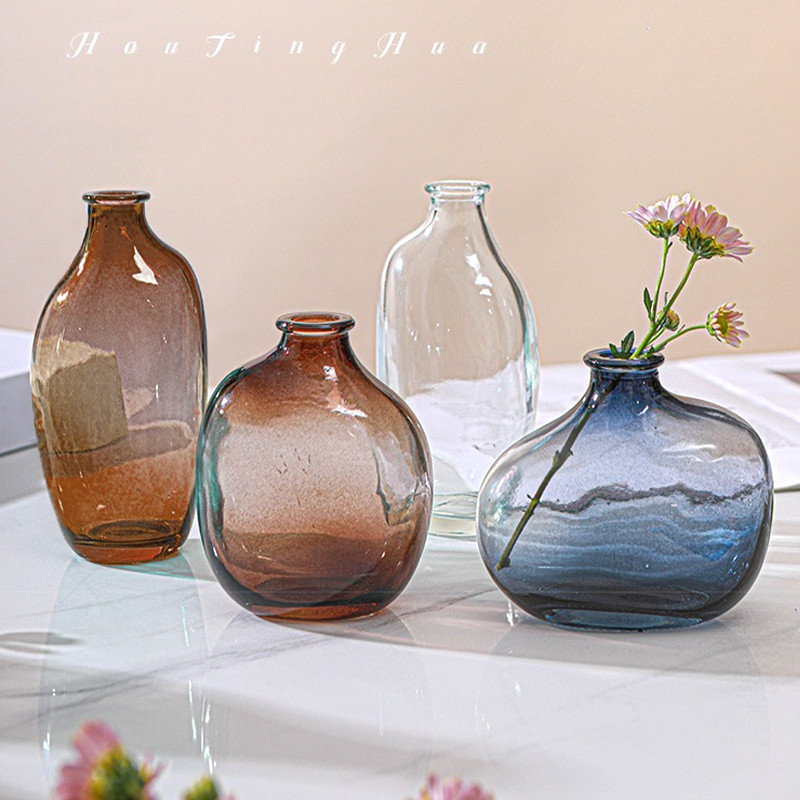 Retro Flower Vase Creative Irregular Flower Vases Simple Gradient Color ...