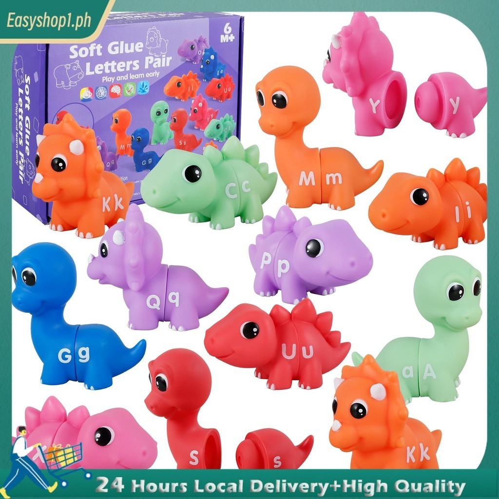 26PCS Matching Letters Toys Colorful Double-Sided Dinosaur Alphabet ...