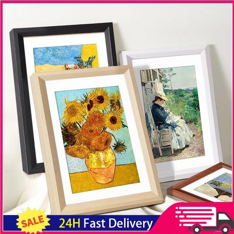 5R/A4 Natural Wooden Decor Frame Photo Picture Frame DIY Art Paintings ...