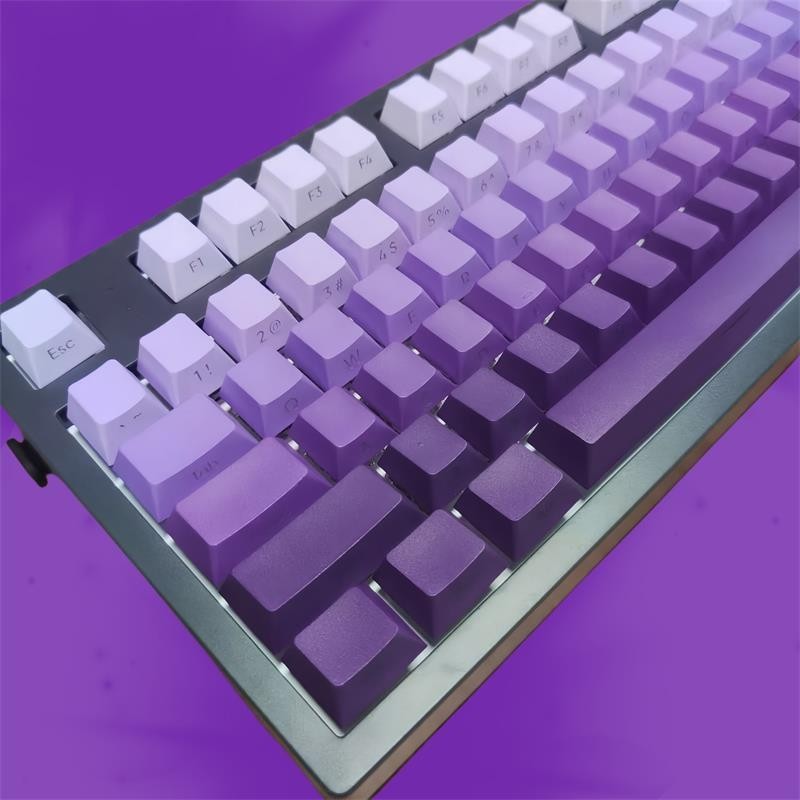 Dark Violet PBT keycap gradient side engraved transparent Cherry ...