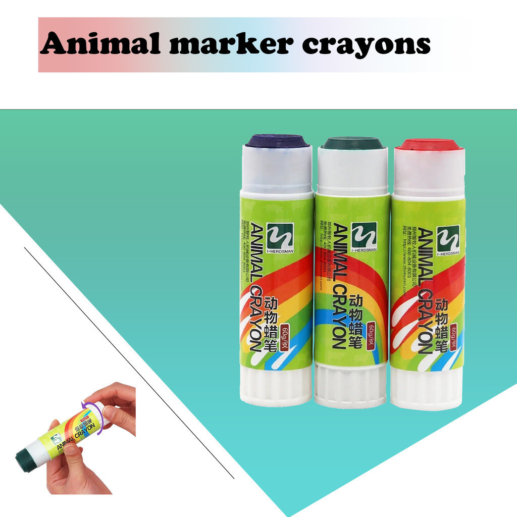 Farm Animals Crayon Pig Cattle Cow Sheep Marker Marking Identify Pen ...