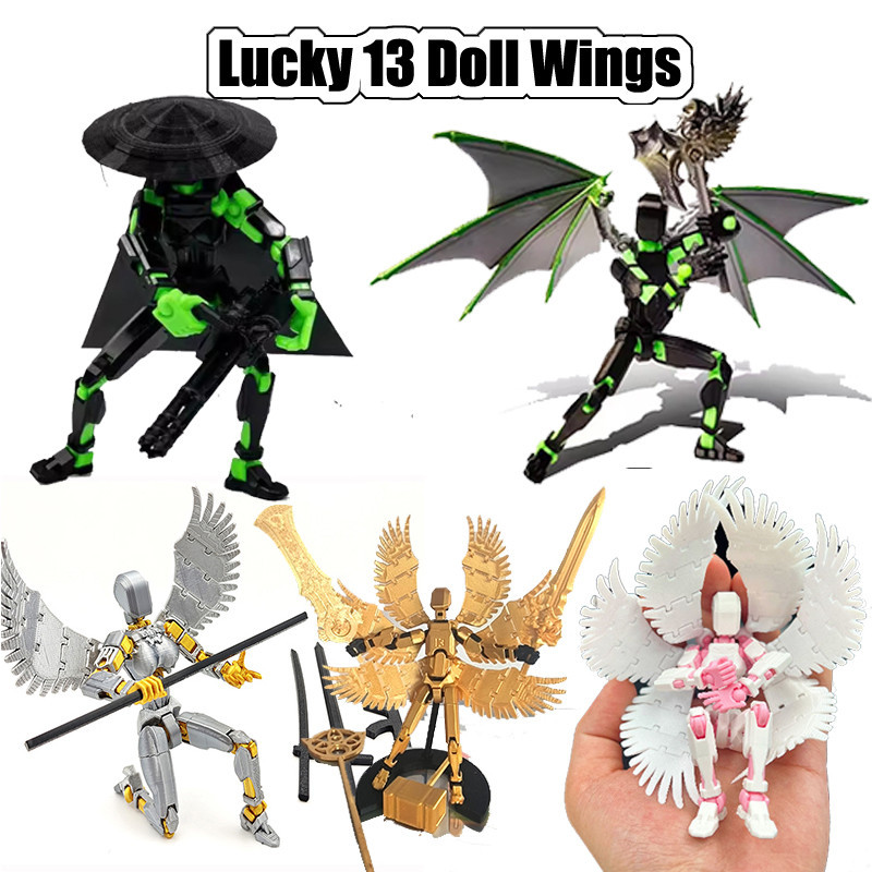 Lucky 13 Dummy Wings Doll Articulado Assembly Toys 3D Titans Printing ...