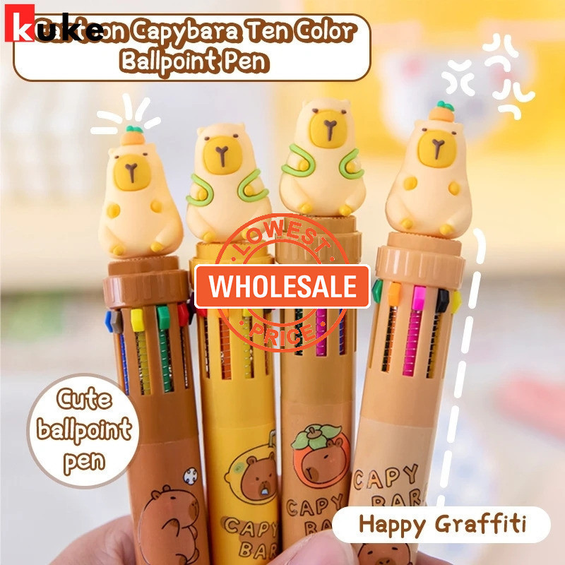 [Wholesale] 10 Colors Capybara Ballpoint Pen - Cartoon Animal - 0.5mm ...