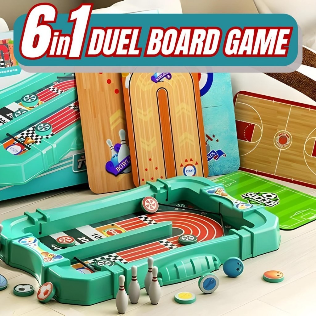 BYJ 6 in 1 Duel Board Game Soccer Bowling Basketball Curling Tabletop ...