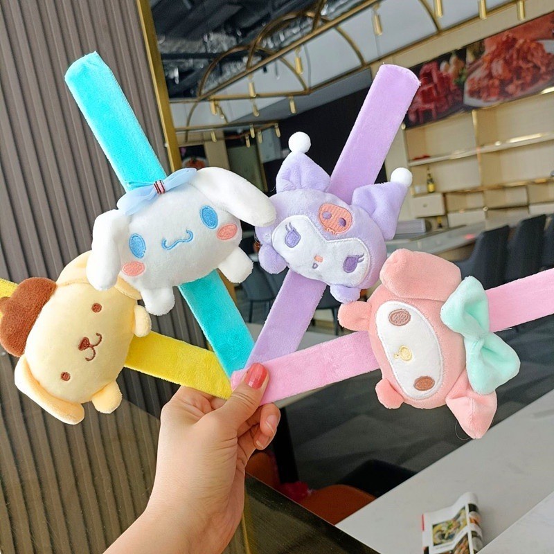 Kawaii Sanrio Hello Kitty Plush Slap Snap Wrap Wristband Hand Ring ...