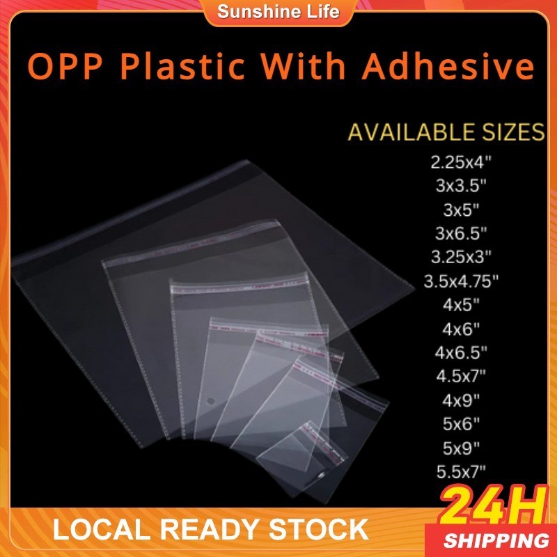 100pcs OPP with Adhesive Clear Plastic Poly Bag (Packaging for Mask ...