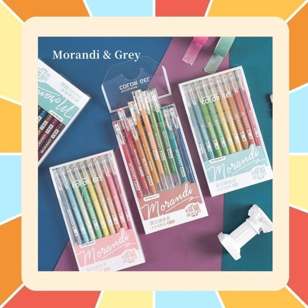 Morandi Color Gel Pen Pack Of 9 Colors Great Value Retro-Style Pastel ...