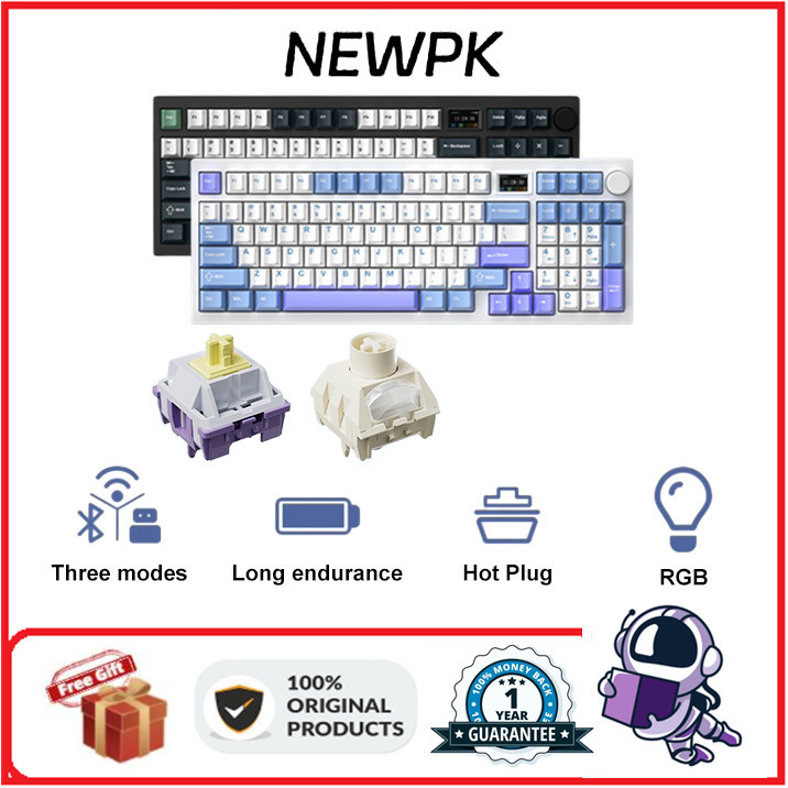 JINGSU S98 Wireless Three mode Bluetooth Mechanical Keyboard RGB ...