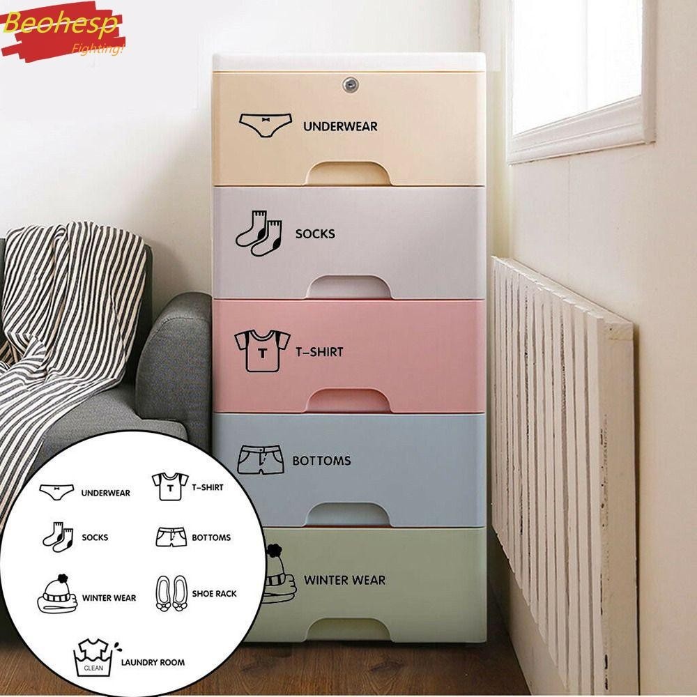 BEOHESP 7pcs Wardrobe Logo Sticker, PVC Wall Stickers, Wardrobe Decal ...