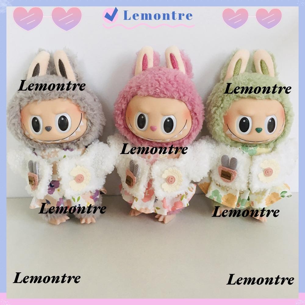LEMONTRE Doll'S Clothes, Floral 17CM Labubu Plush Labubu Outfit ...