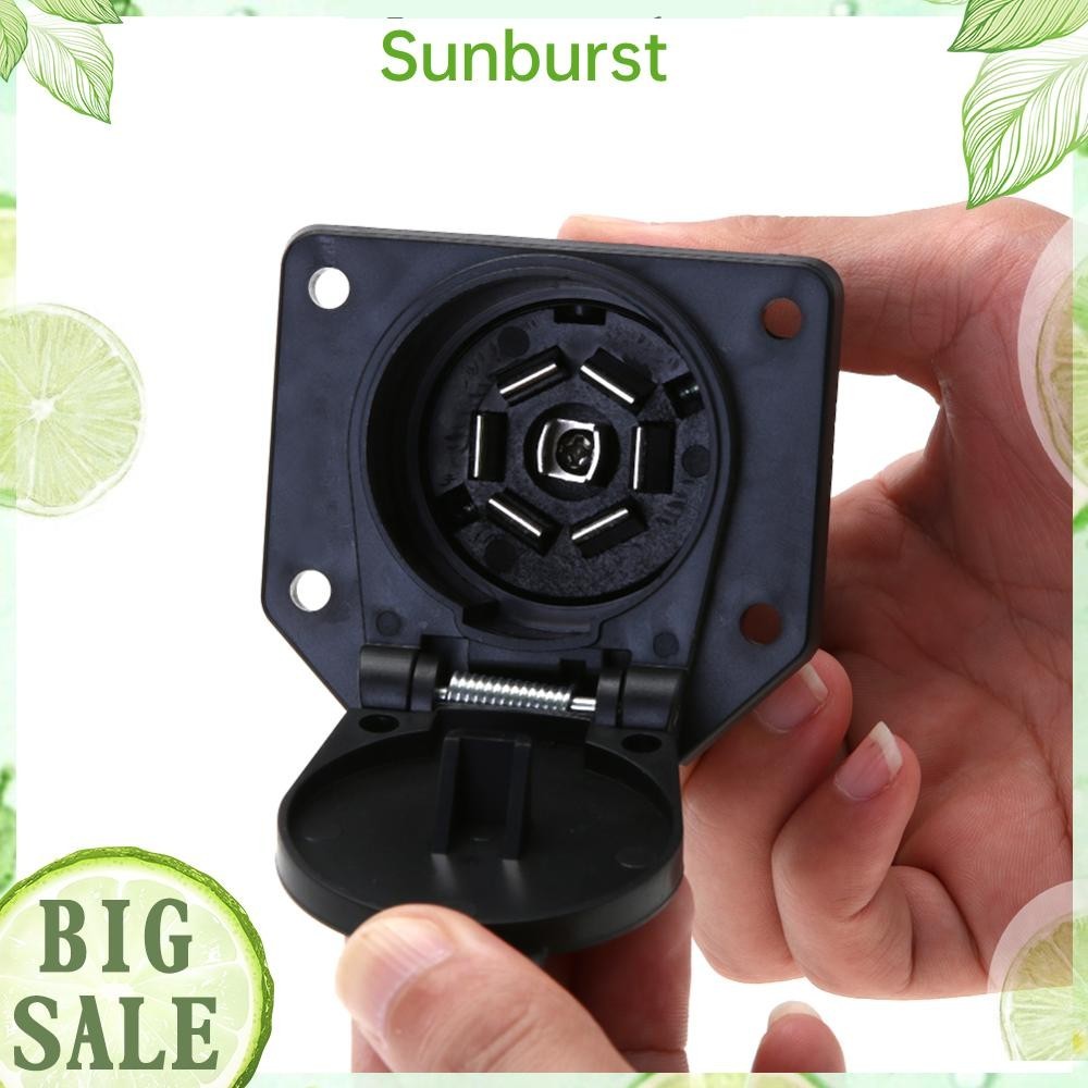 7-Way US RV Boat Truck Trailer Connector Plug+ Socket+ Bracket Set Kit ...