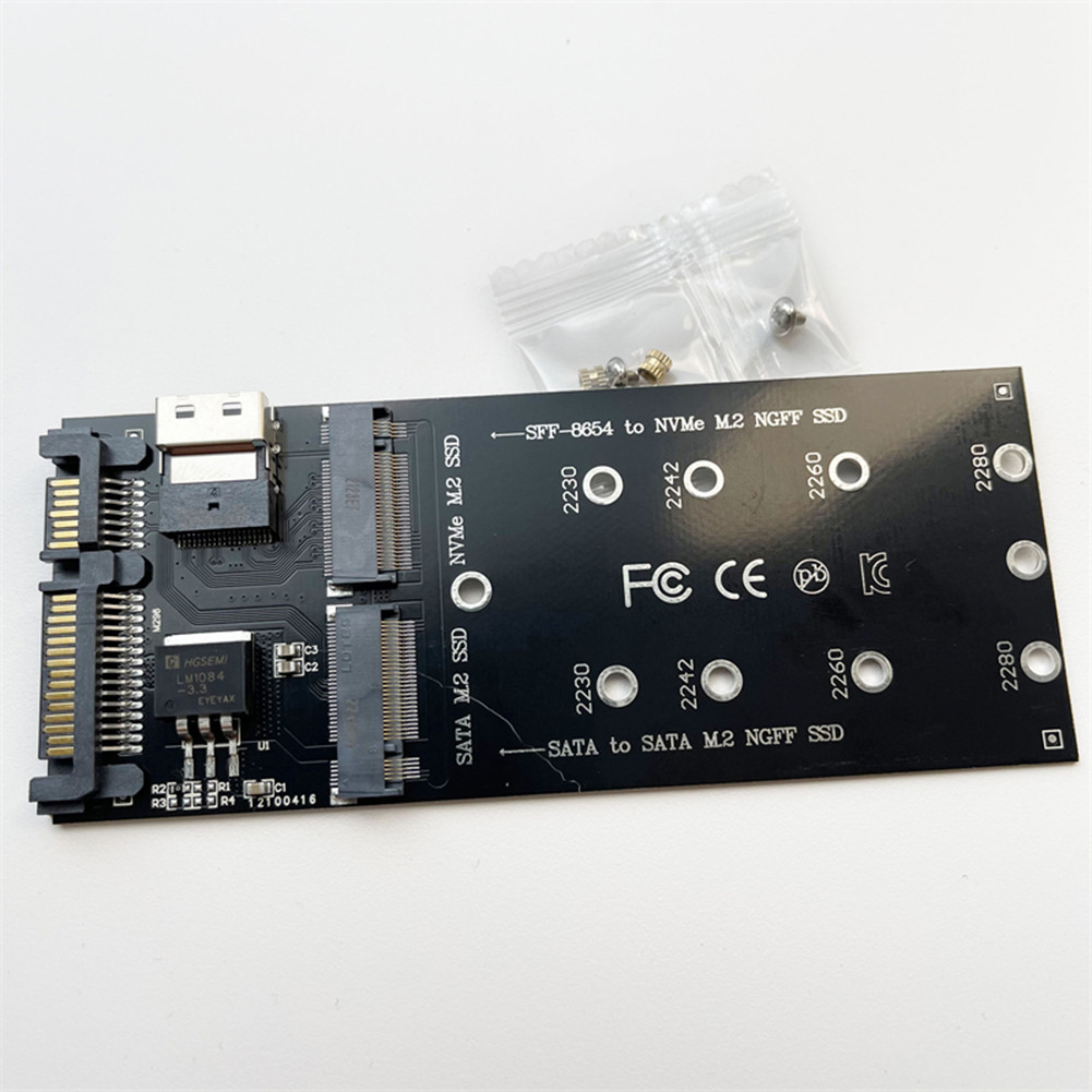M.2 To SATA Adapter SFF-8654 To M2 NVME SSD Converter Riser Board for ...