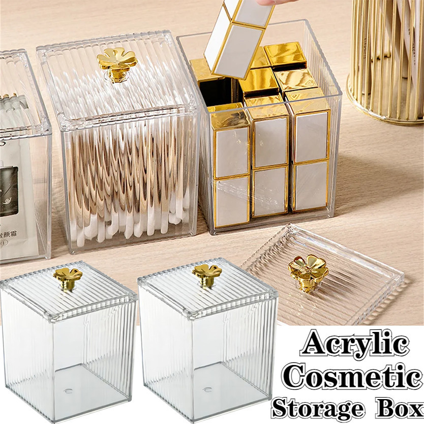 Acrylic Square Container / Desk Makeup Storage Organizer / Cosmetic ...