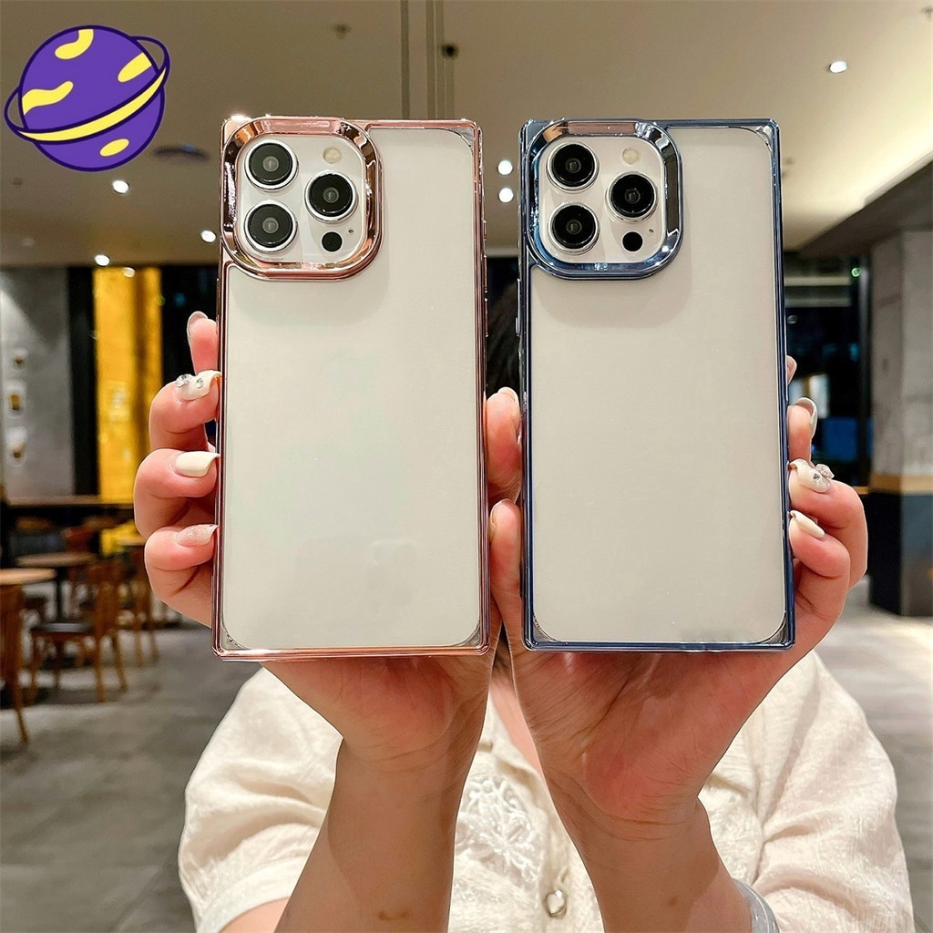 6D Electroplated Square Transparent Phone Casing Suitable for IPhone 16 ...