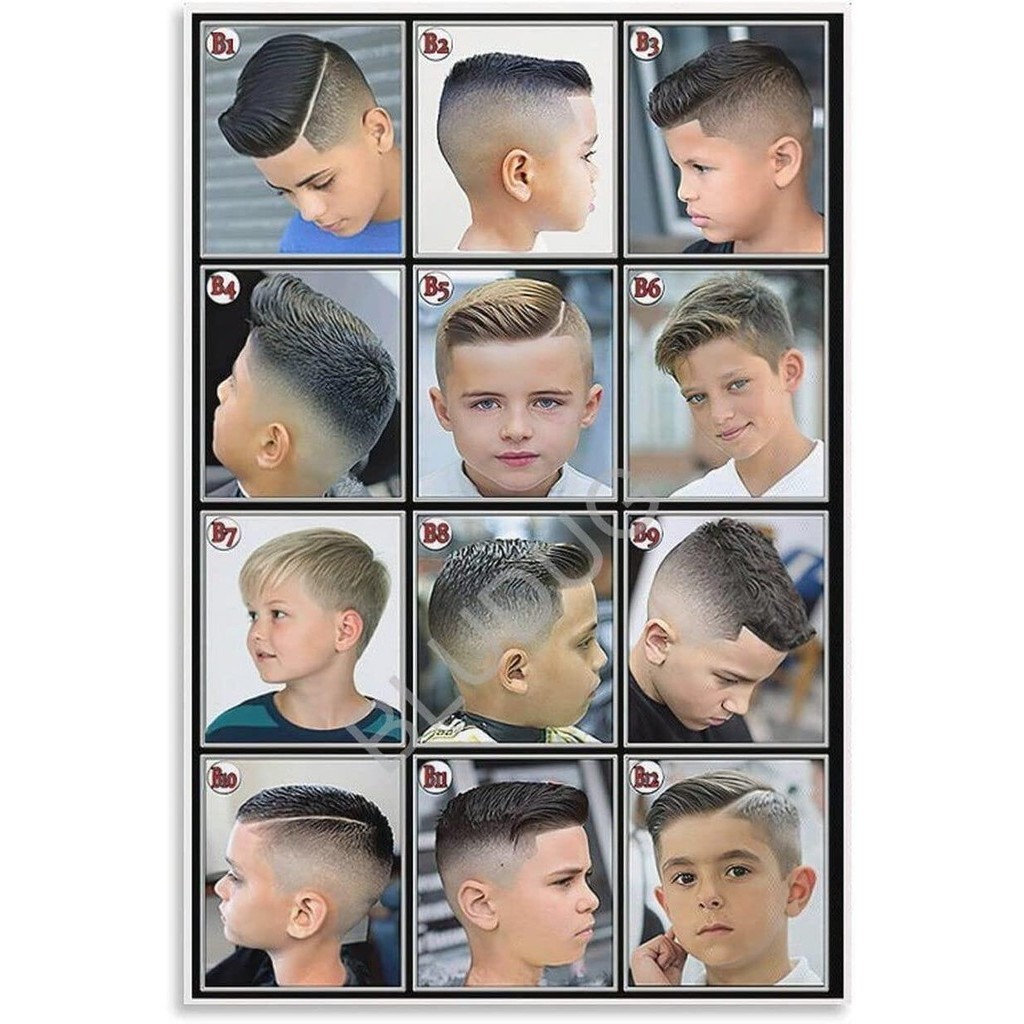 Canvas Print Kids Haircut Poster Childrens Hair Style Posters Haircut ...