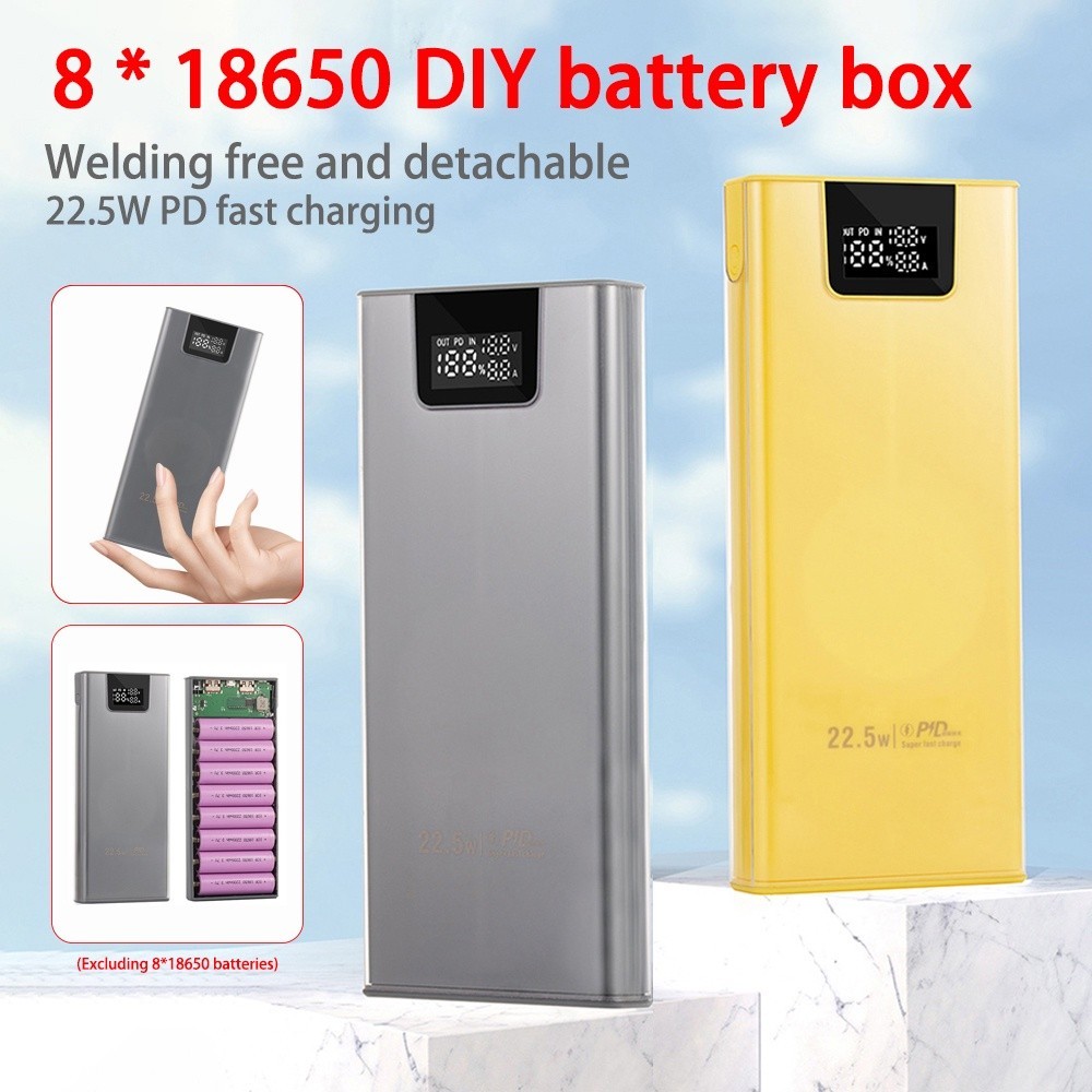 DIY Power Bank Case Kits Fast Charging For 8*18650 External Battery ...
