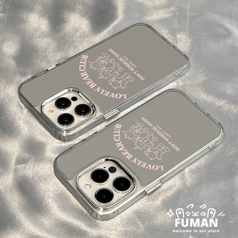 Cute Pink Bear Mirror Phone Case For OnePlus 12 12R 11R ACE 3 2 Nord CE ...