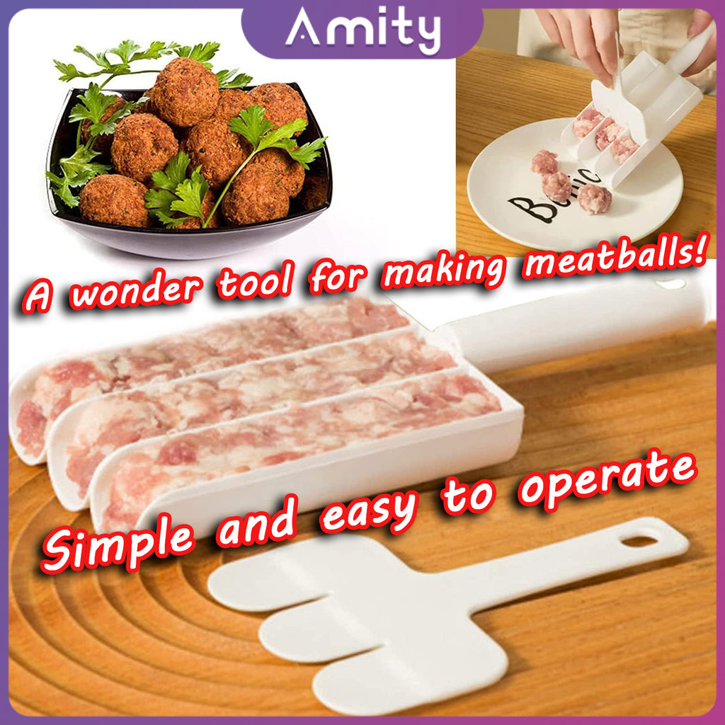 Amity Triple Meatball Maker,Meat Baller Spoon with Cutting Spade,DIY ...