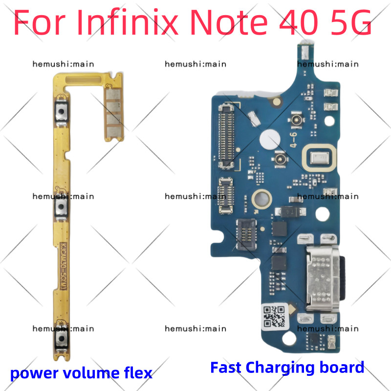 for Infinix Note 40 X6852 Power Volume Flex Button Switch USB Charger ...
