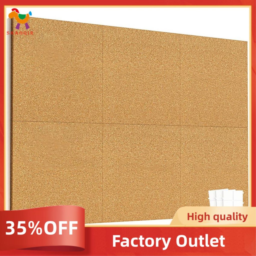 12inch X 12inch Cork Tiles, 6 Pack Cork Boards for Wall with Safe ...