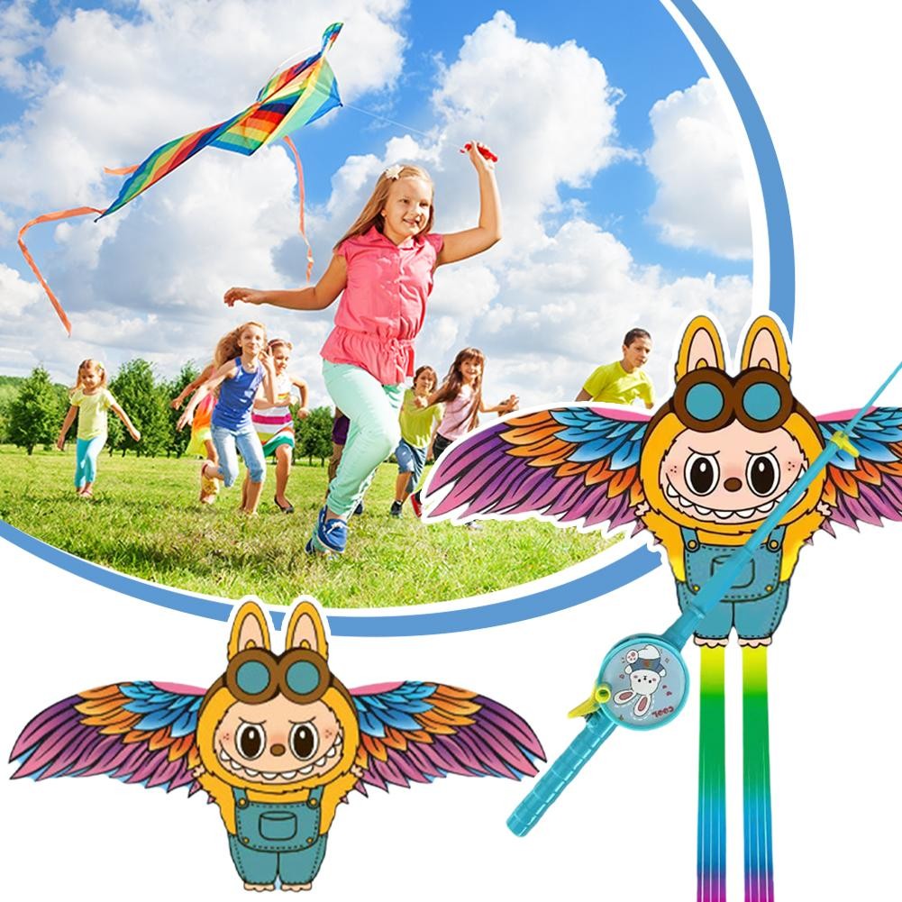 Dynamic Fishing Rod Kite For Labubu Handheld Fishing Rod Kite Outdoor ...