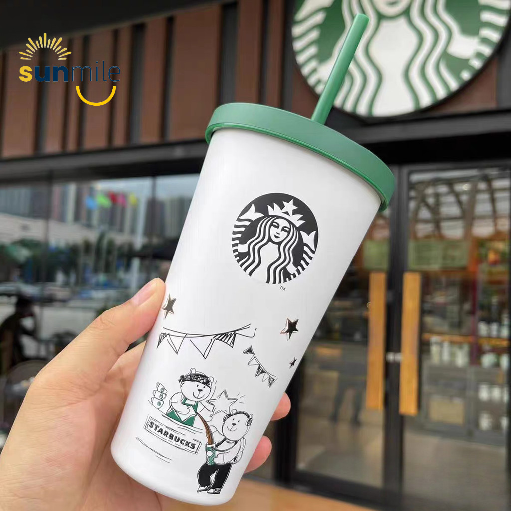 Starbucks Cup 550ml Coffee Bear 304 Stainless Steel Thermos Cup Bear ...