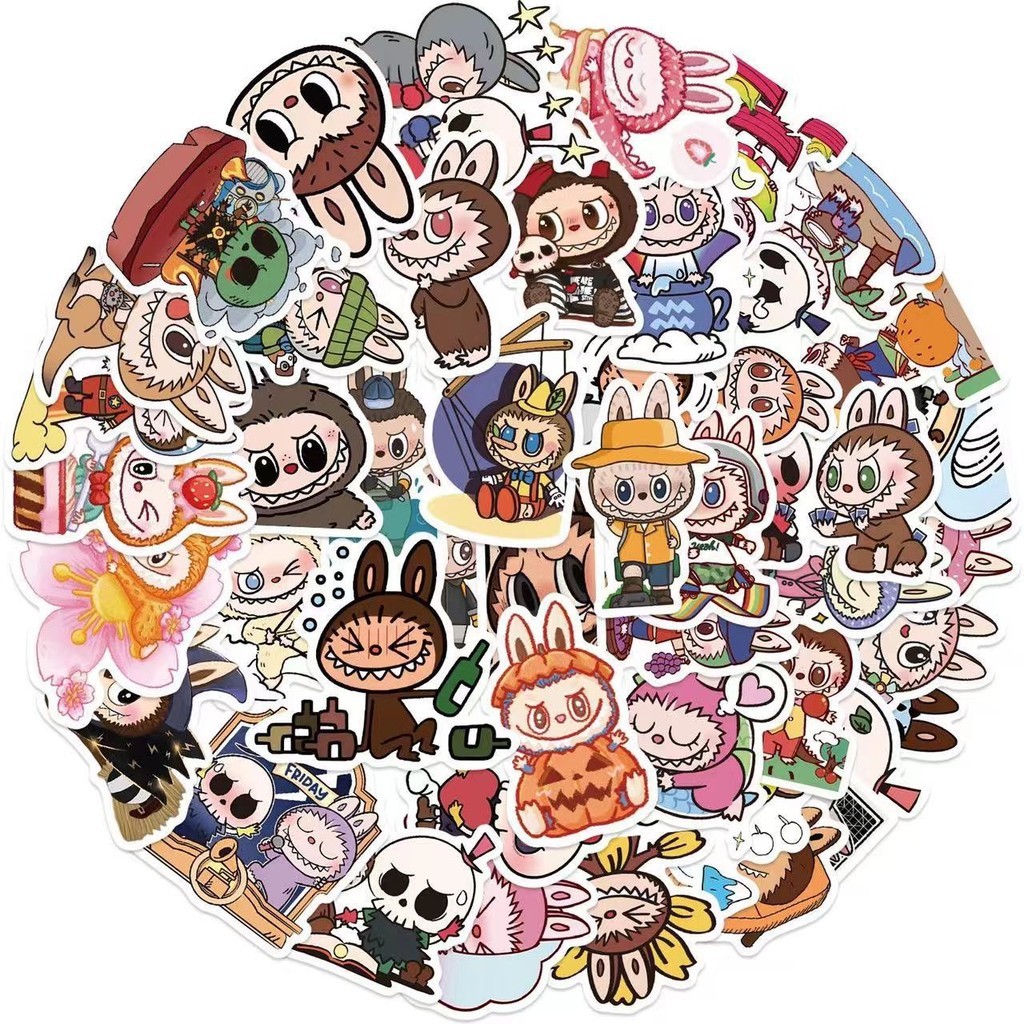 Waterproof Stickers DIY Labubu Sticker Cartoon Graffiti Stickers Diy ...