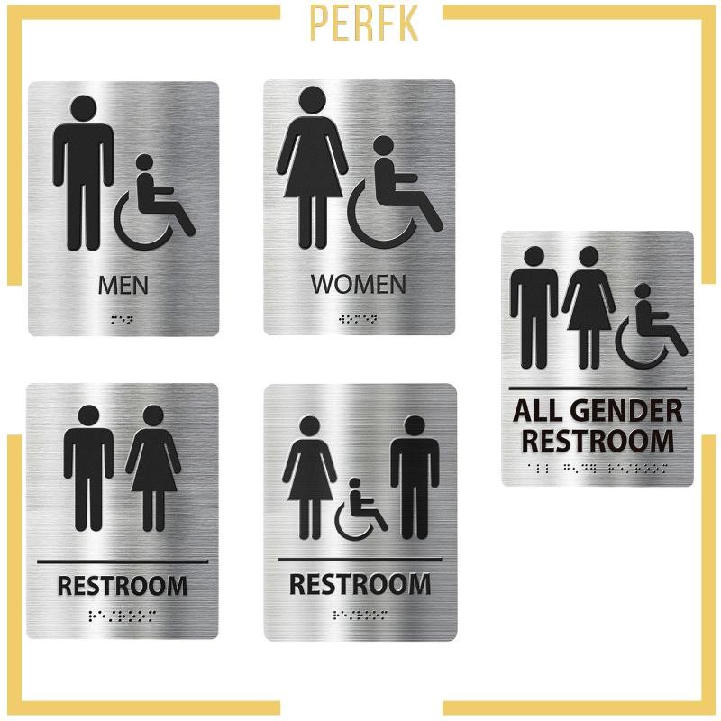 [Perfk] Restroom Sign Easy to Install Toilet Sign Bathroom Mall Office ...