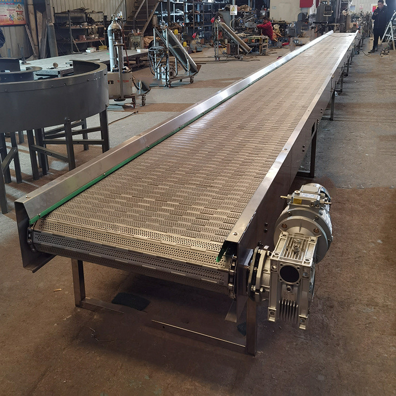 Stainless Steel Chain Plate Conveyor Cleaning Drying Line Chain Plate ...
