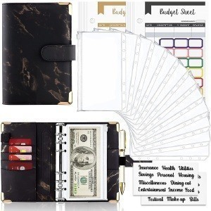 A6 Money Organizer Budget Planner Binder Cover with Savings Wallet and ...