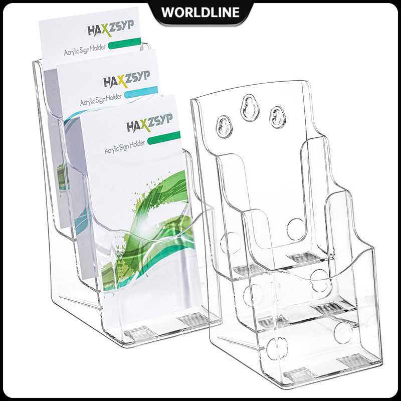 1/2/3Layers A6 Acrylic Brochure Holder Wall Mount Flyer Pamphlet Menu ...