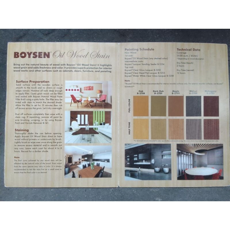 BOYSEN OIL WOOD STAIN FOR WOOD VARNISH 1LITER, 1GALLON, MAPLE, MAHOGANY ...