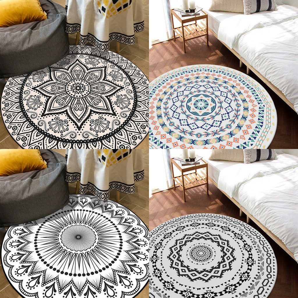 Round Rug Bohemian Living Room Silid-aralan sa Home Rug Mat 80*80cm ...