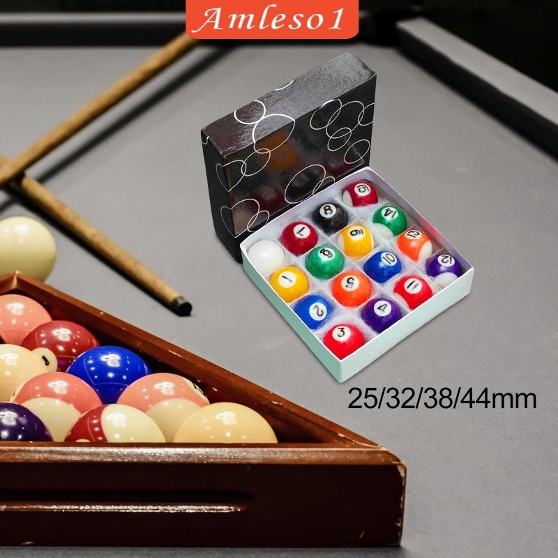 [Amleso1] 16 Pieces Mini Billiard Balls Small Pool Ball Set for Home ...