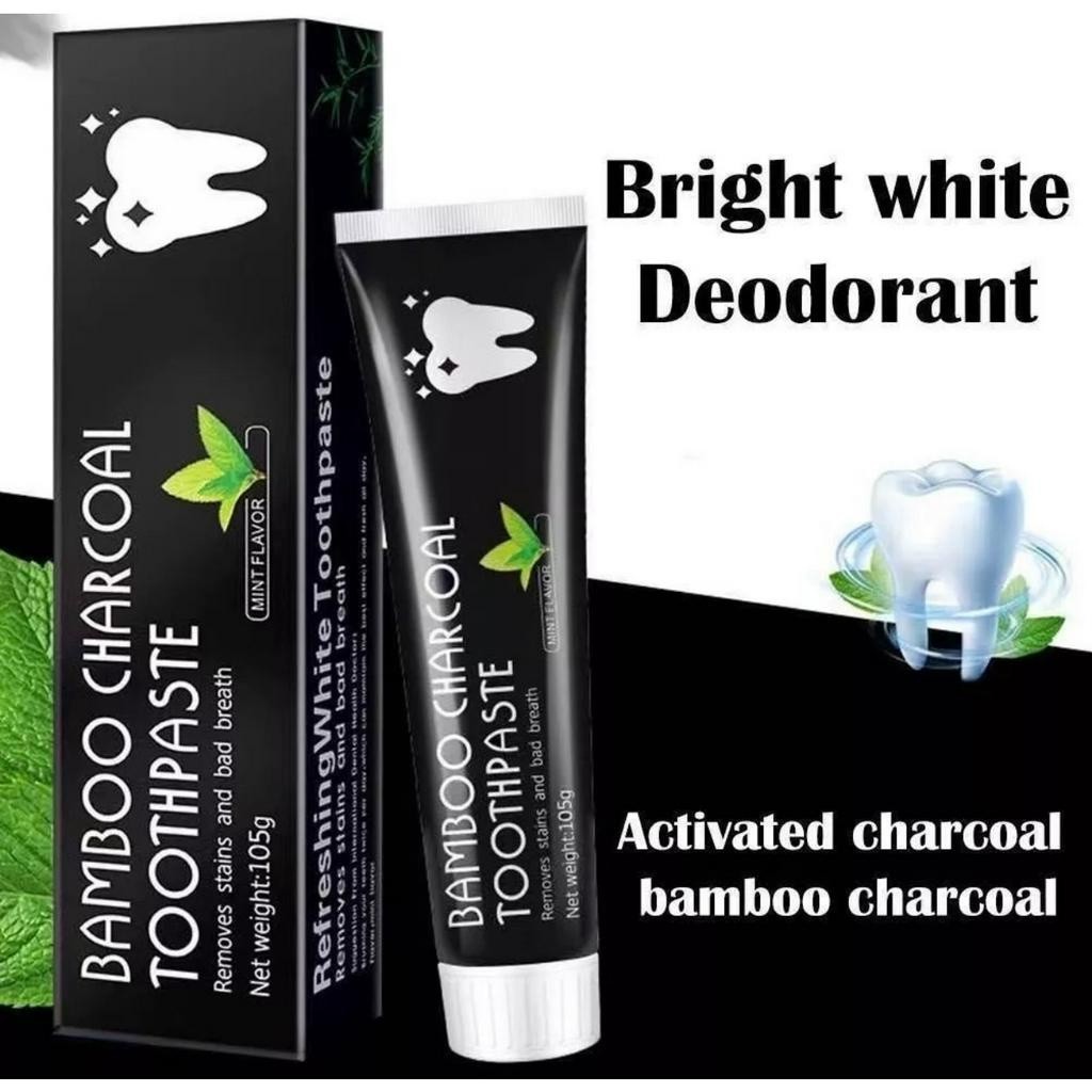SDH Bamboo Charcoal Teeth Whitening Black Toothpaste Whitener Tooth ...