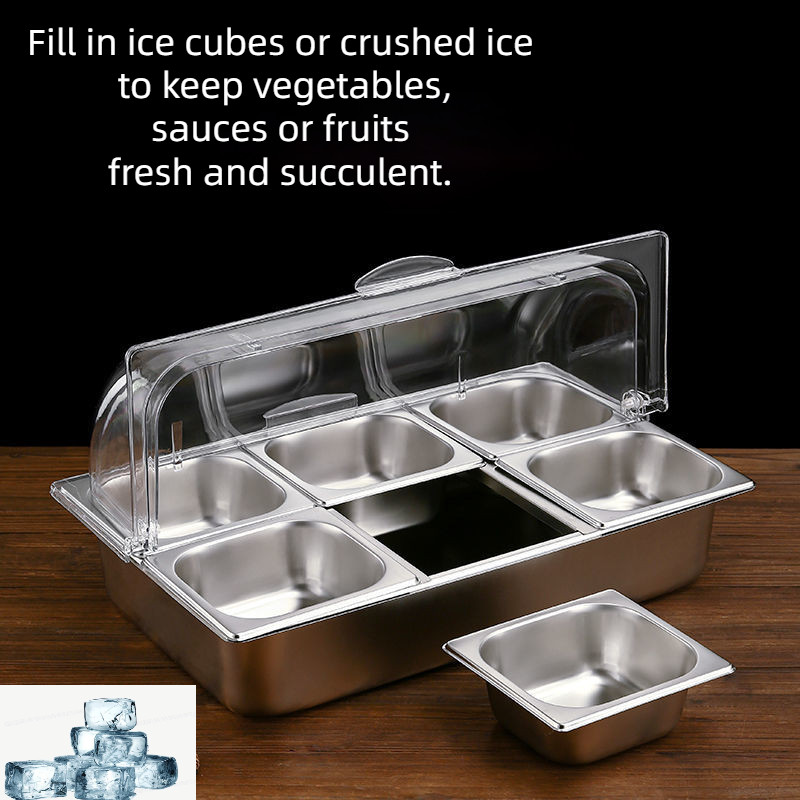 Stainless Steel Condiment Server, Tray, Ice Party Serving Bar, Chilled ...