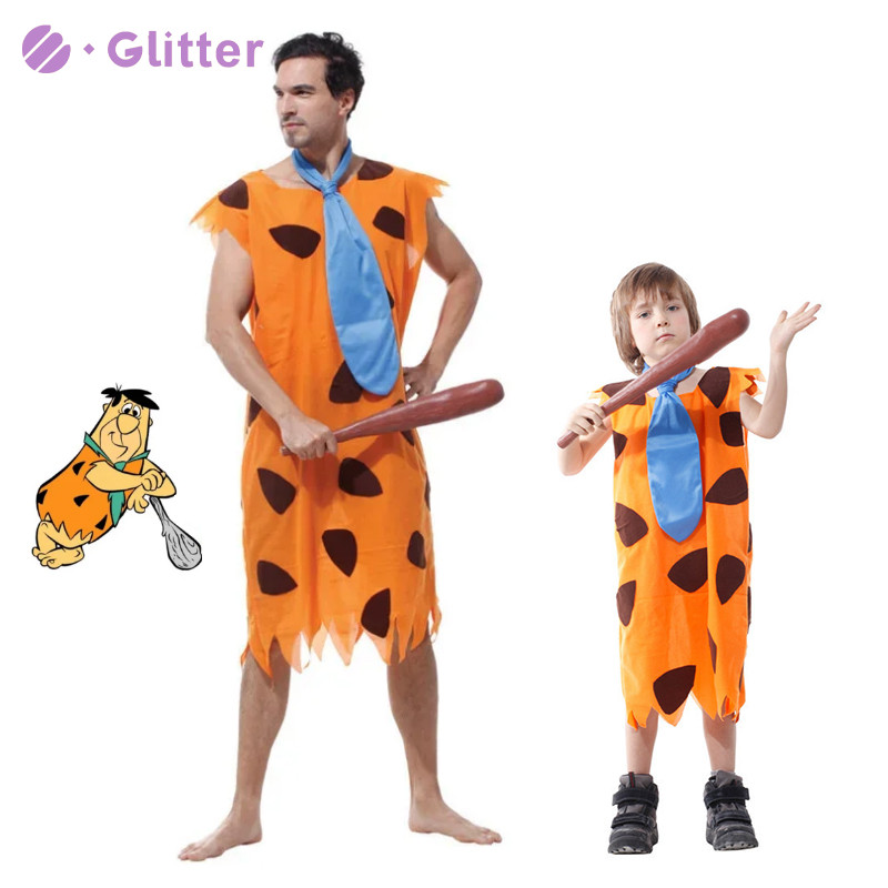 The Flintstones Cosplay Costume for Kids Boy Girl Stone Age Fred for ...