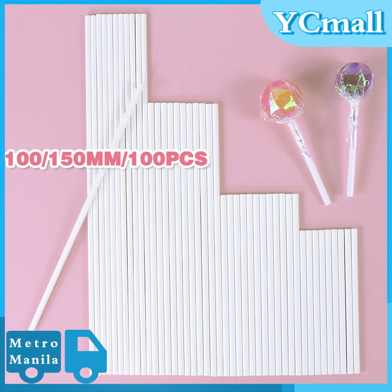 100pcs/Bag 100/150mm Cake Pop Sticks Solid Core Lollipop Stick ...