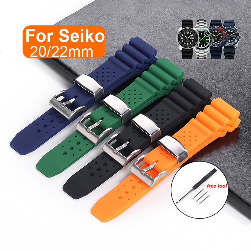 Silicone Rubber Watch Strap for Seiko SKX007 009 Diving 007 Band 20mm ...