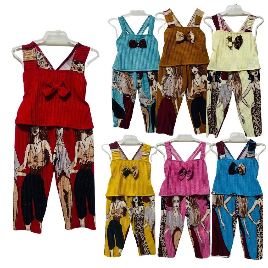 Buddy KIDS BKK Ribbon Cross-Back Terno Pants 2-4 years old | Shopee ...