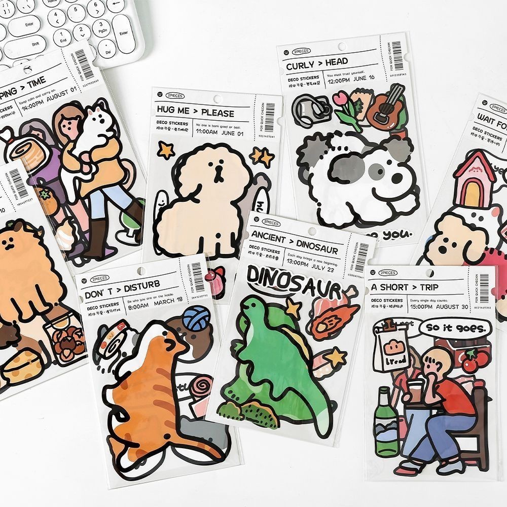 2 Sheets/pack Kawaii Cartoon Stickers Aesthetic Trendy Stickers Laptop ...