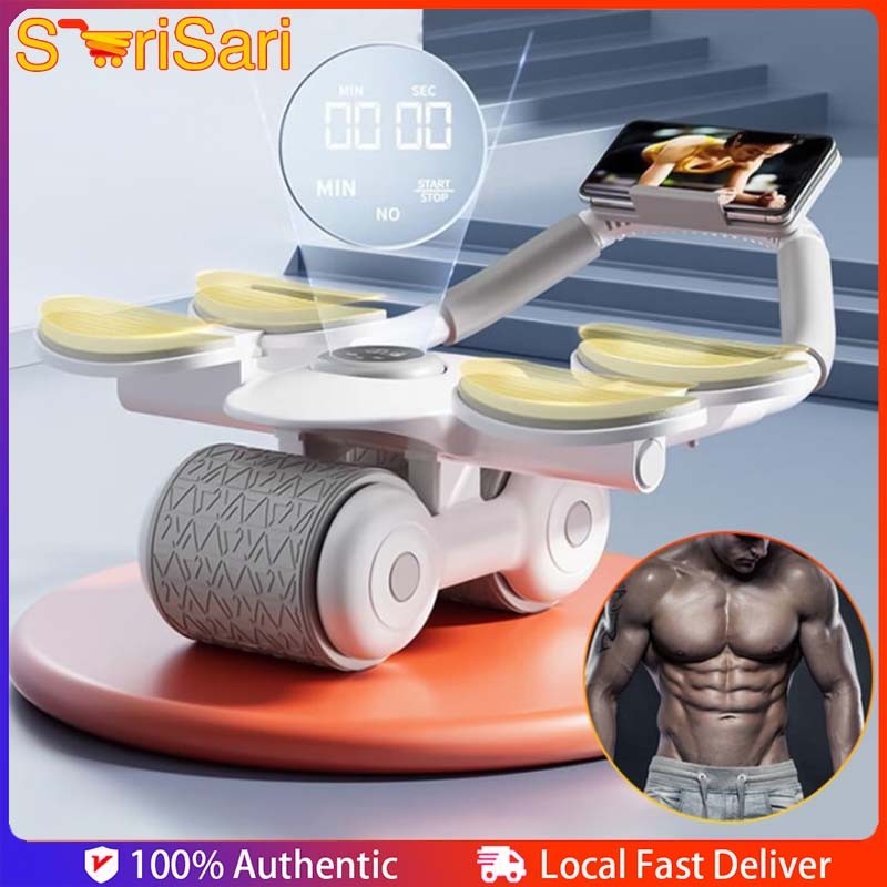 Abdominal Wheel with Timer Safe Multi Functional Muscle Stretching Roller Abdominal Exercise ...